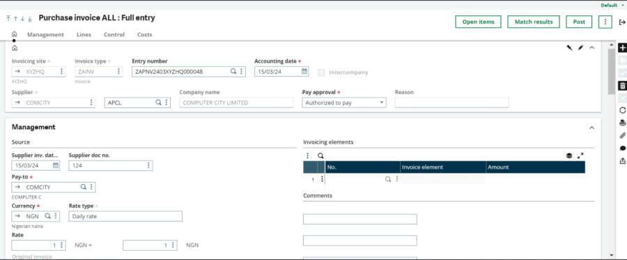 How to Create Purchase Invoices in Sage X3 - Consultingbord